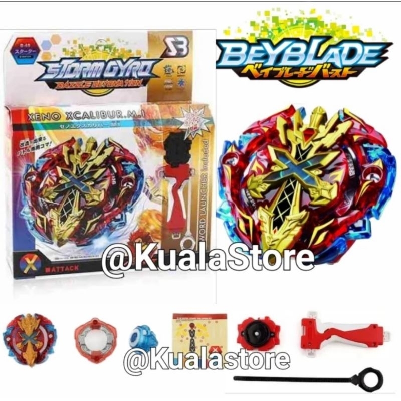 Jual Mainan Beyblade Burst Xeno Xcalius Excalibur B48 Gangsing Handgrip ...