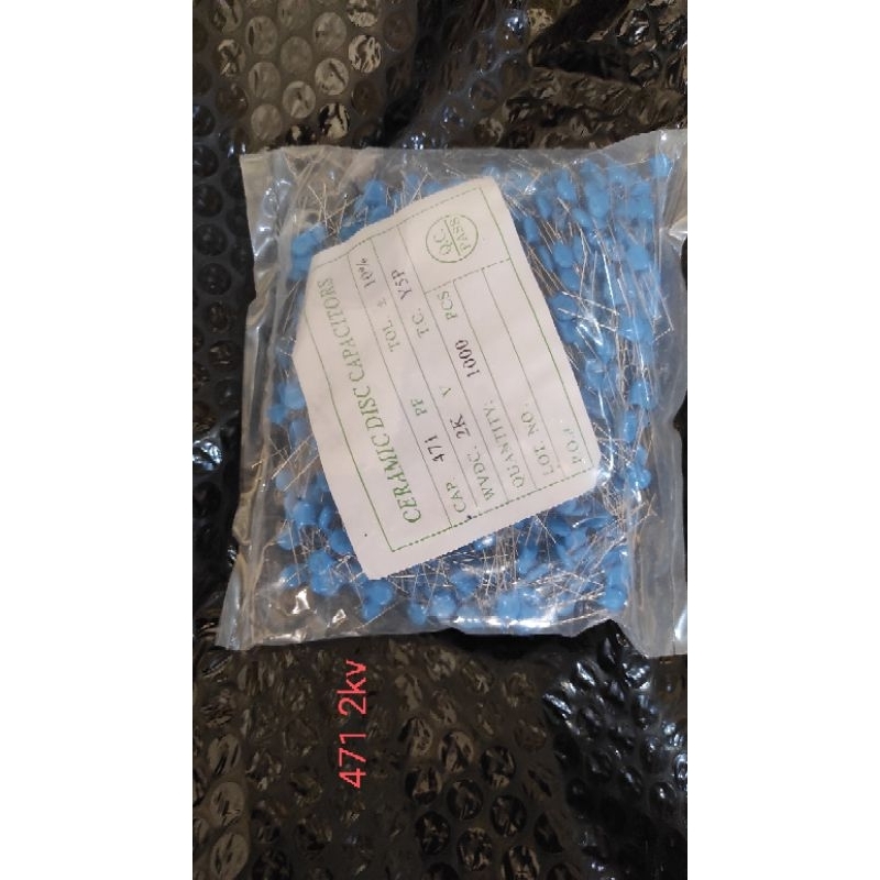 Jual 1.000 pcs Kapasitor biru 471 2kv keramik milar 470 pf 2 kv ...