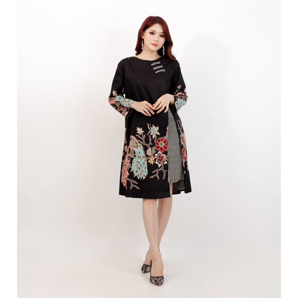 Jual Baju Dress Batik Wanita Modern Jumbo Big Size 493 Ld 120cm Xxl