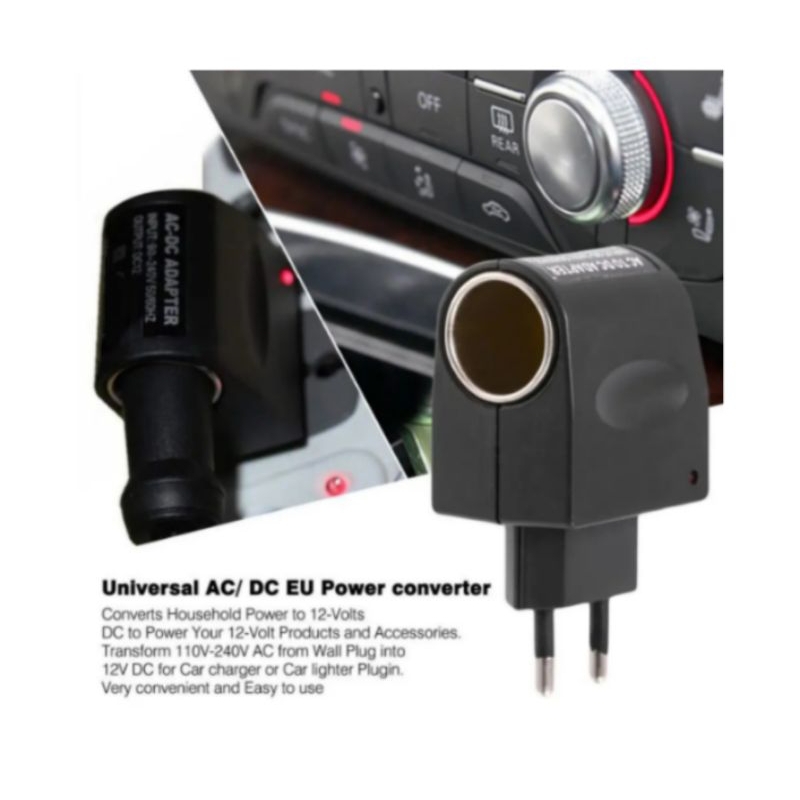 Jual sure charger 1a socket car switch plug AC 220v adaptor DC 12v 1a ...