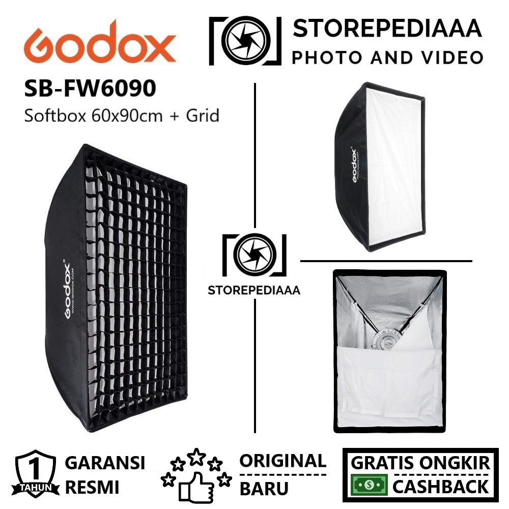 Jual Godox SB-FW6090 Softbox with Grid 60x90cm Bowens Mount 60x90 cm ...