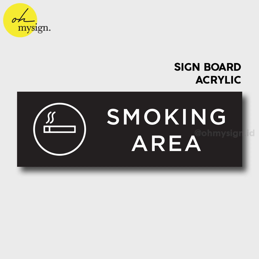 Jual Smoking Area Sign Akrilik Kawasan Me rokok Papan Nama Ruangan ...