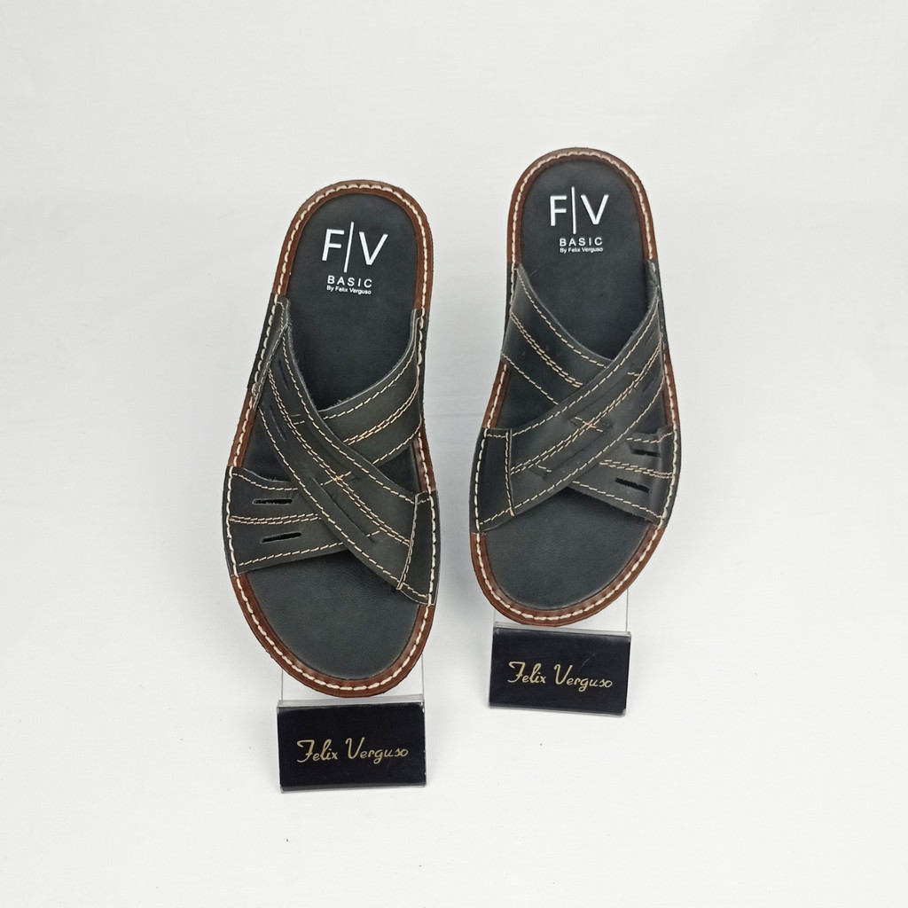 Jual SANDAL KULIT PRIA FELIX VERGUSO - CLV 05 BLACK (REJECT) | Shopee ...