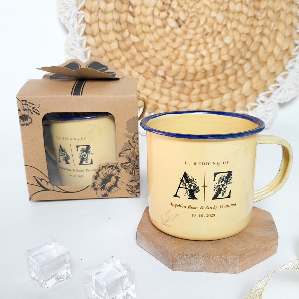 Jual Mug Enamel Custom Souvenir Wedding Pernikahan Hadiah Kado Gift ...