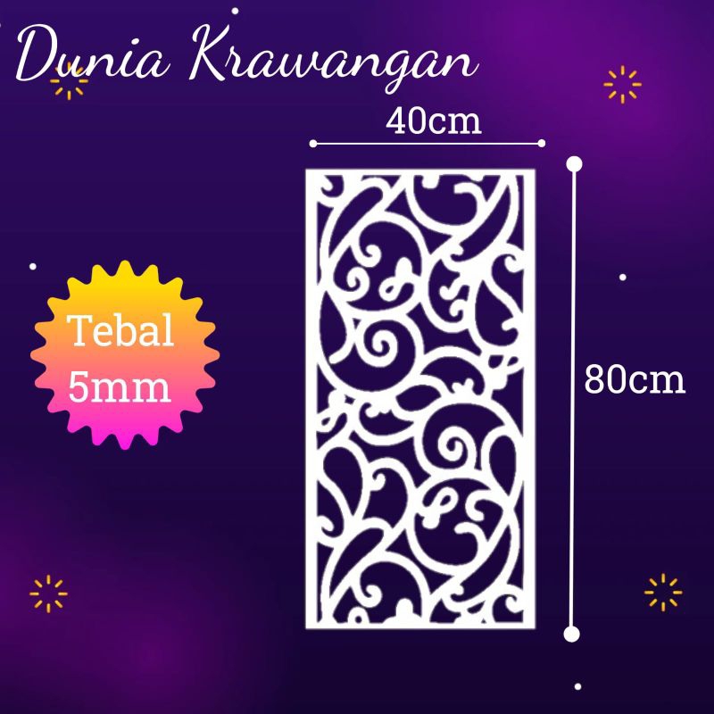 Jual krawangan pvc board/foam board uk 40x80cm tebal 5mm - DK082 | Shopee Indonesia