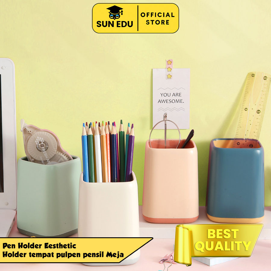 Jual Kotak tempat alat tulis brush aesthetic/ Wadah pensil simple pen ...