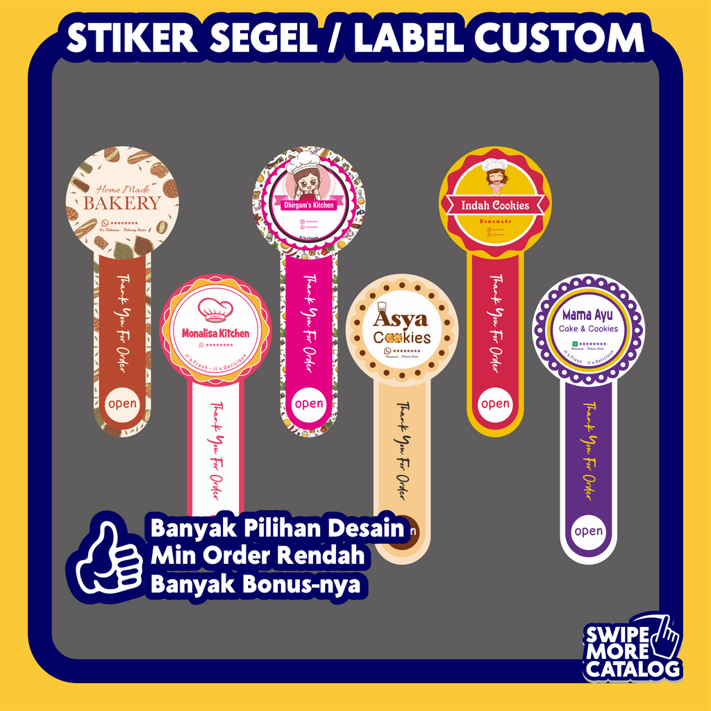 Jual Cetak Stiker Label Segel Botol Custom | Sticker Segel Toples Kue ...