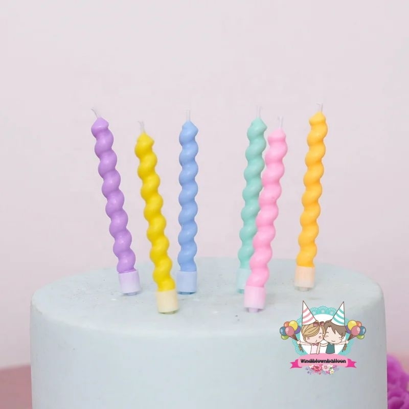Jual WINDBLOWN BALON LILIN KUE ULANG TAHUN ULIR PASTEL / HBD BIRTHDAY ...