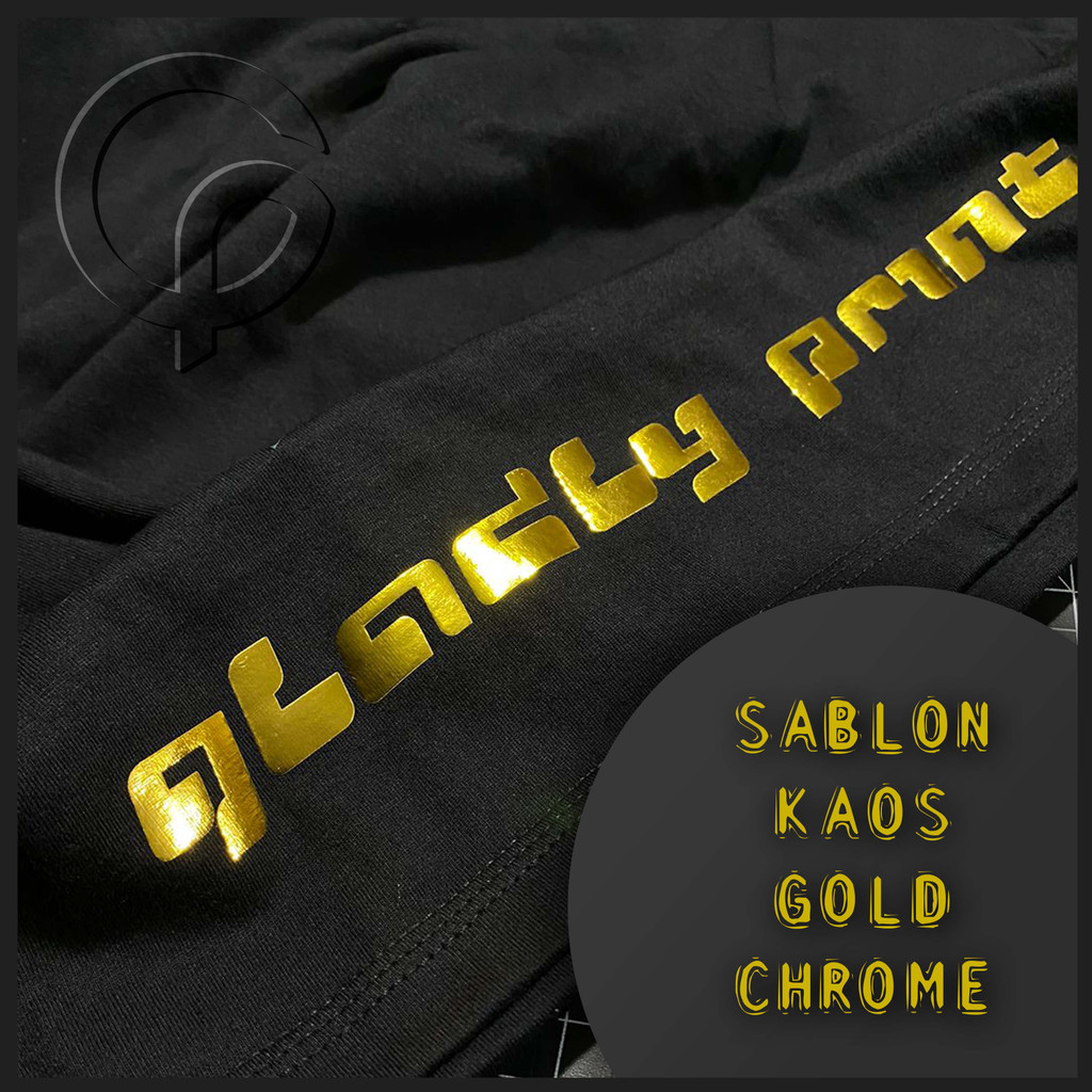 Jual SABLON KAOS POLYFLEX GOLD CHROME SATUAN LUSINAN BEBAS DESAIN ...