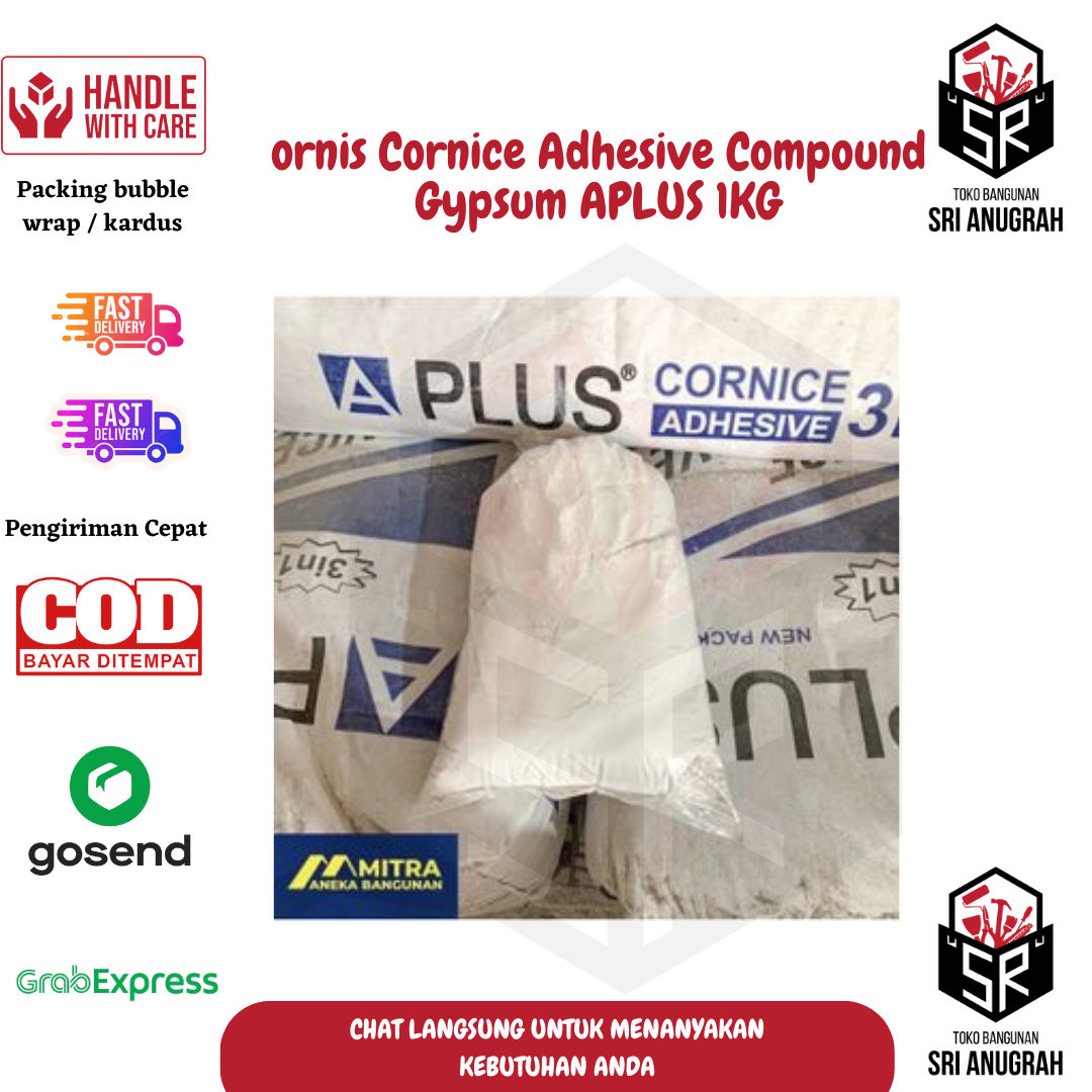 Jual Kornis Cornice Adhesive Compound Gypsum APLUS | Shopee Indonesia