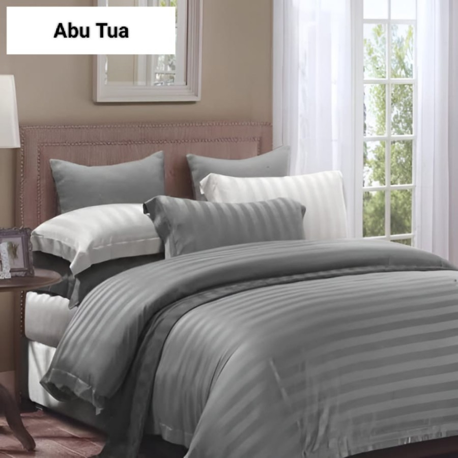 Jual Sprei Kingkoil Bahan Dobby Warna Abu Tua Untuk Hotel | Sprei Hotel ...