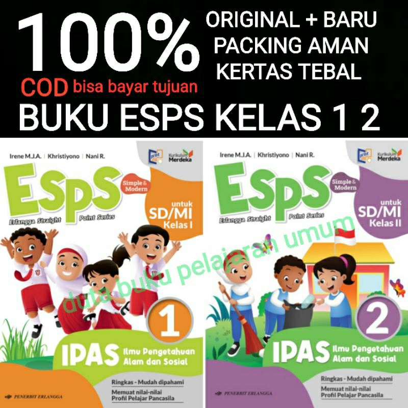 Jual Buku esps ipas sd kelas 1 2 sd Kurikulum merdeka erlangga | Shopee Indonesia
