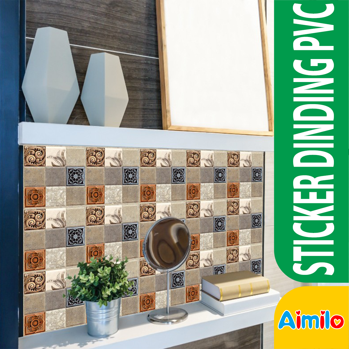 Jual Sticker Dinding Mosaik 10x10cm Anti Air Untuk Dekorasi Kamar Mandi ...