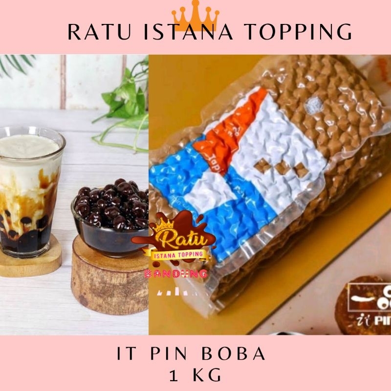 Jual BOBA ITPIN 1 KG BOBA PEARL BUBBLE TAPIOCA PEARL BLACK MINUMAN BOBA ...