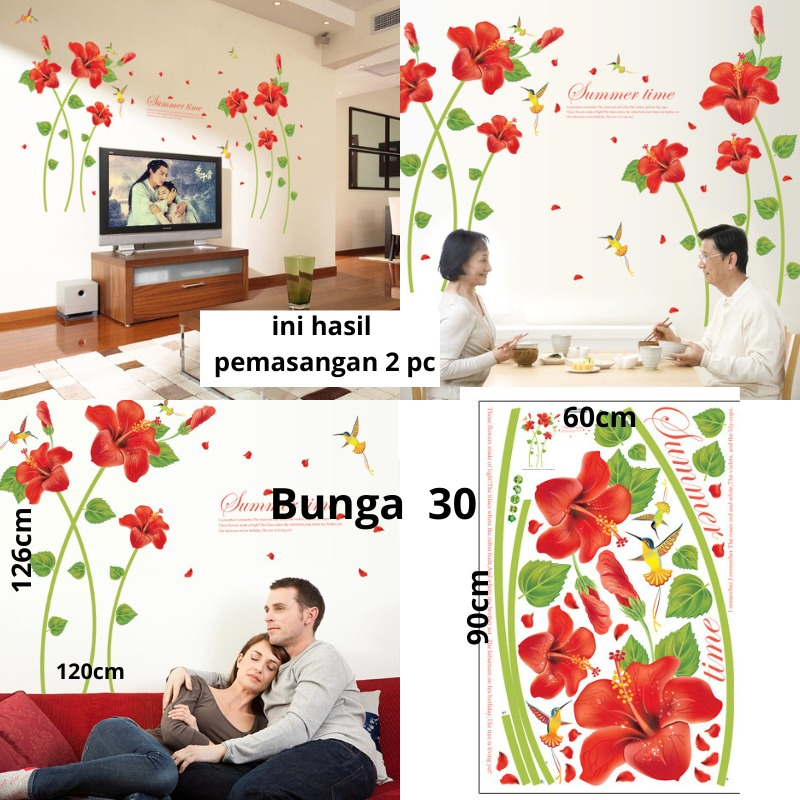 Jual WALL STICKER STIKER SETIKER SETICKER DINDING BUNGA WALLSTICKER ...