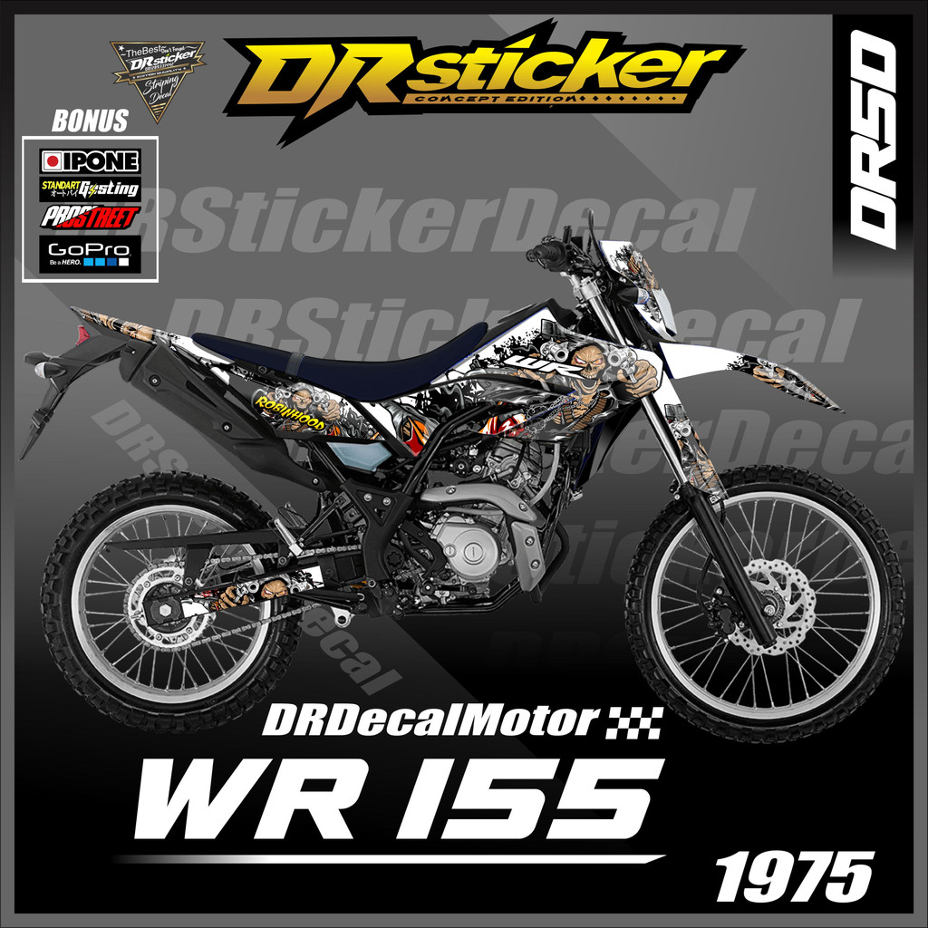 Jual decal yamaha wr 155 sticker supermoto stiker decal custom decal ...