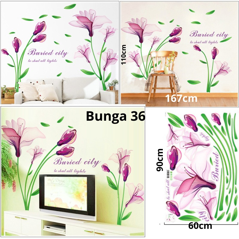 Jual WALL STICKER STIKER SETIKER SETICKER DINDING BUNGA WALLSTICKER WALLSTIKER DINDING TEMPELAN ...