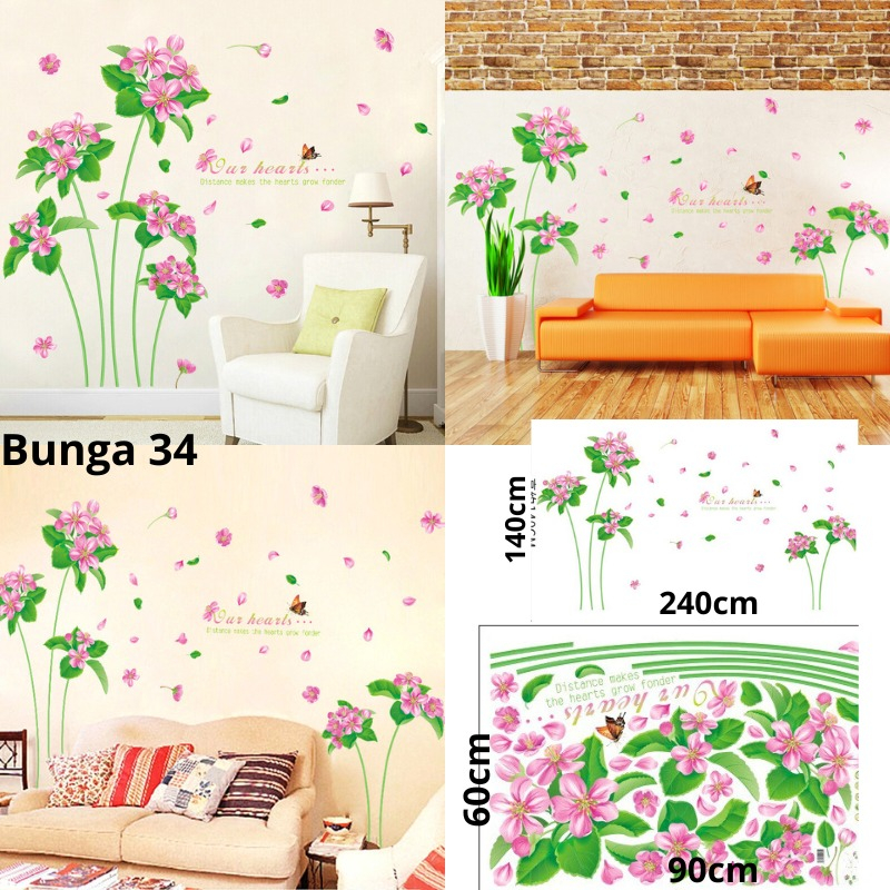 Jual WALL STICKER STIKER SETIKER SETICKER DINDING BUNGA WALLSTICKER WALLSTIKER DINDING TEMPELAN ...