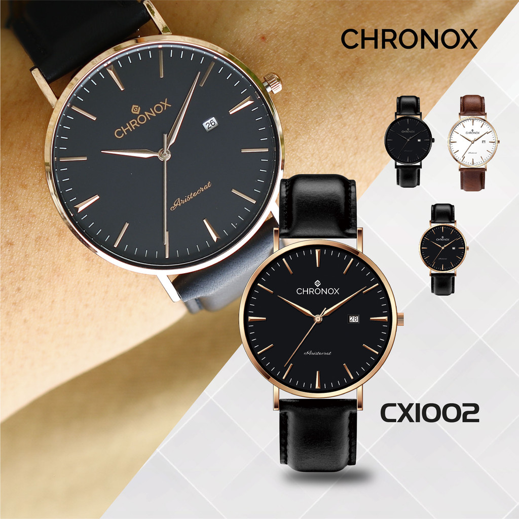 Jual CHRONOX Jam Tangan Pria Kulit Analog - CX1002 NOBLE | Shopee Indonesia