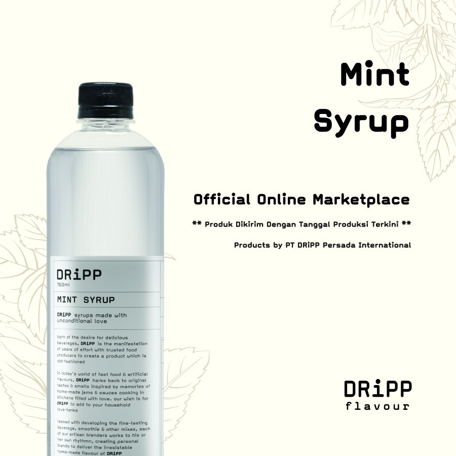 Jual DRiPP Mint Syrup - Sirup Rasa Daun Mint Untuk Kopi/Cocktail ...