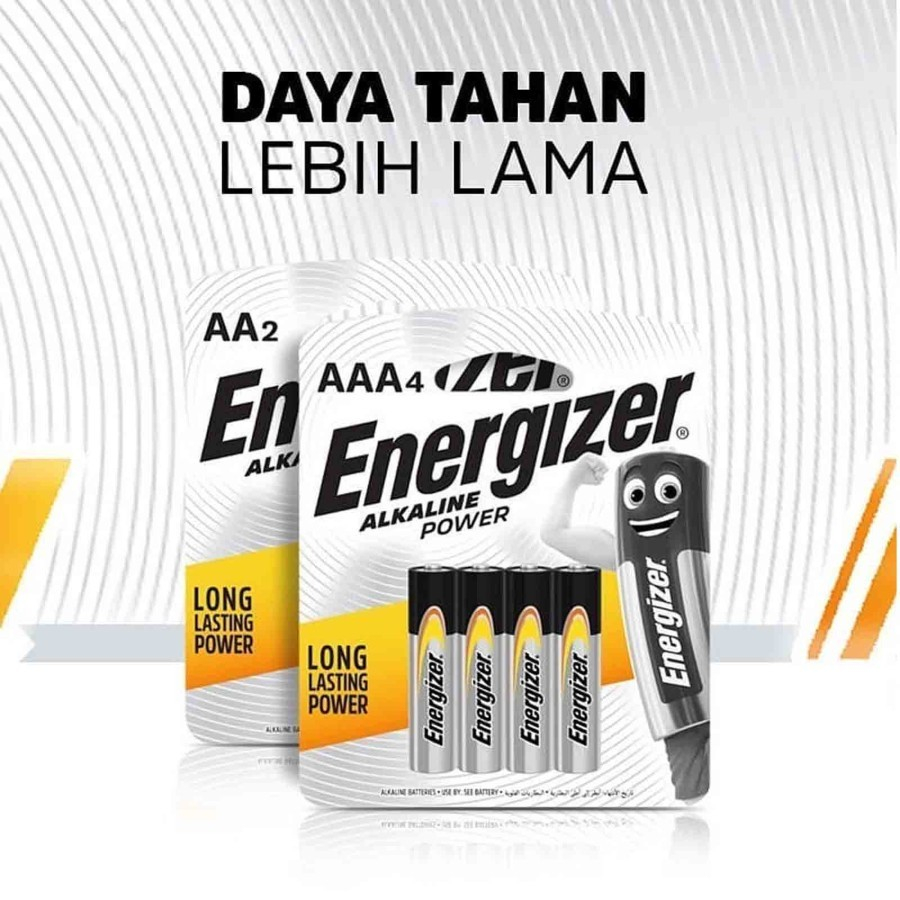Jual Baterai Energizer Alkaline Power AA / AAA E91 E92 Isi 4 pcs New pack | Shopee Indonesia