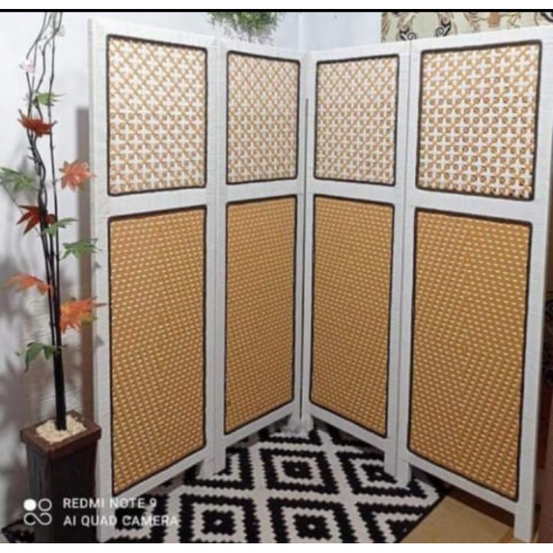 Jual PARTISI ROTAN SINTETIS PENYEKAT/PEMBATAS RUANGAN | Shopee Indonesia