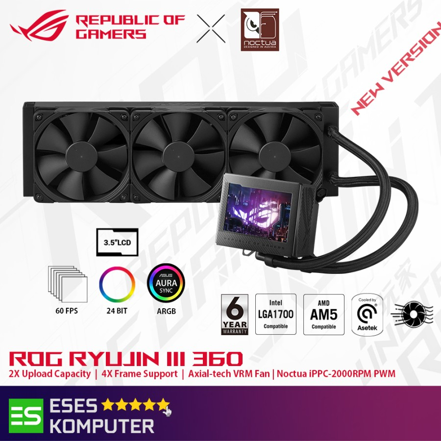Jual ASUS ROG RYUJIN III 360 AIO Liquid CPU Cooler 360mm 3.5" LCD ...