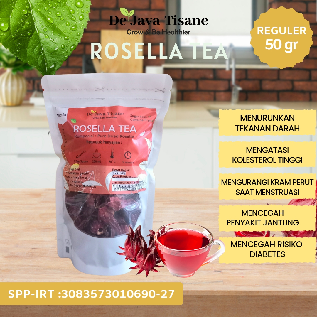 Jual Teh Bunga Rosella Merah 10 - 50 gr Red Rosella Tea Hibiscus Rosela Kering | Shopee Indonesia