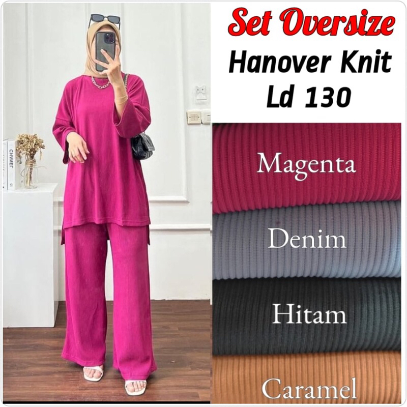 Jual BAJU SETELAN KNIT HANOVER OVERSIZE ONE SET PREMIUM | Shopee Indonesia
