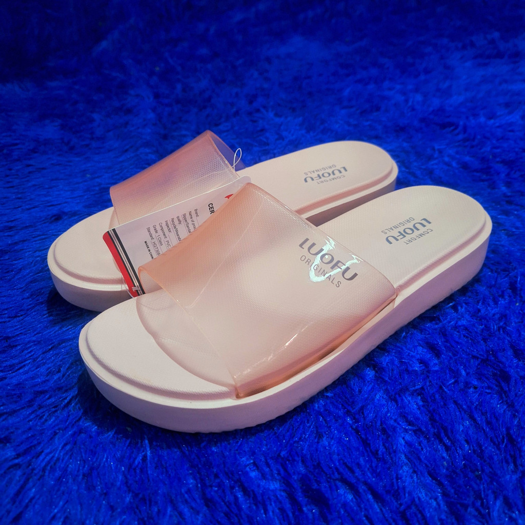 Jual LUOFU SENDAL SLOP WANITA SANDAL SLIP ON ANTI SELIP | Shopee Indonesia