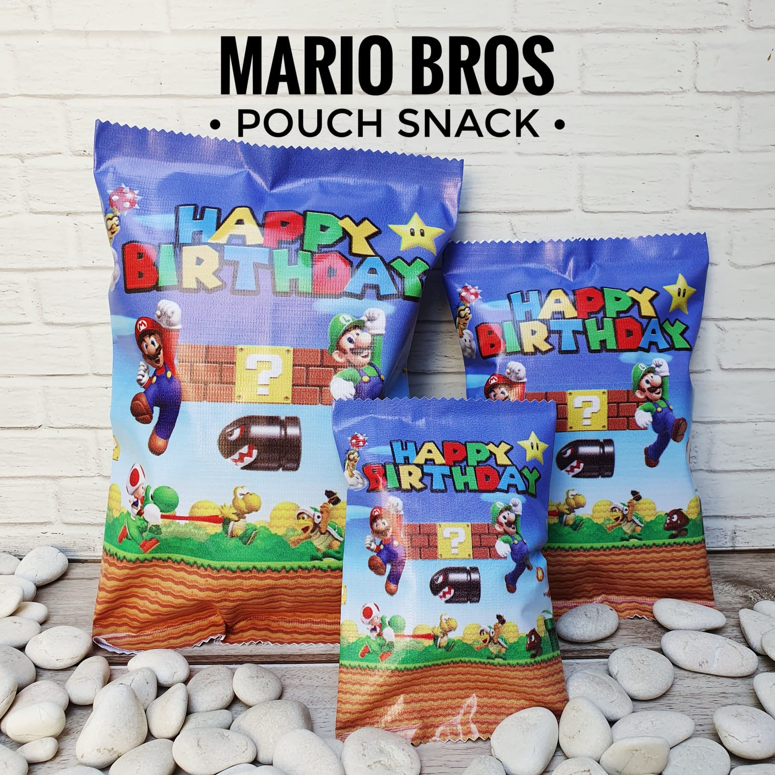 Jual Mario Bros Pouch Snack Vinyl Kemasan Luigi Snack Hampers Birthday ...