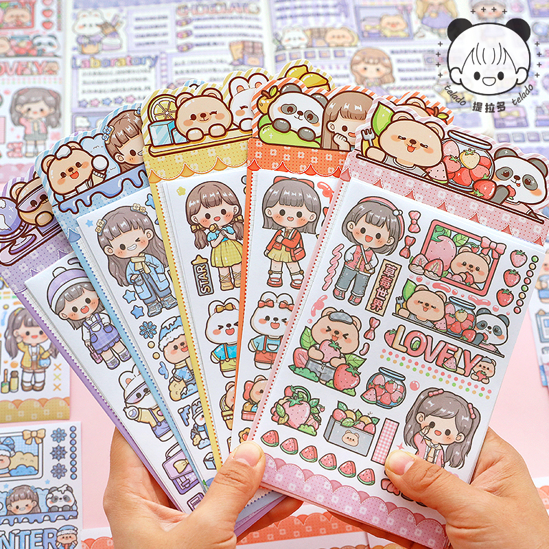 Jual 5 lembar/Paket Stiker motif lucu kartun Sticker karakter aesthetic ...