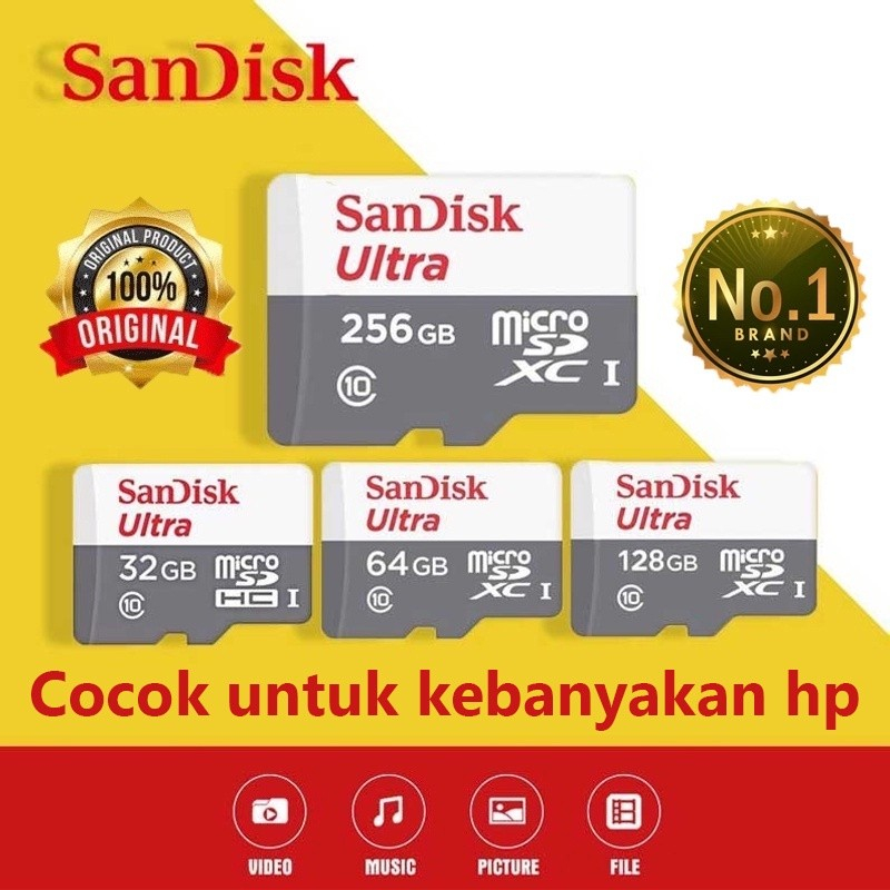 Jual SANDISK Class 10 TURBO SERIES Memori Micro SD Memory Card 16 32 64 ...