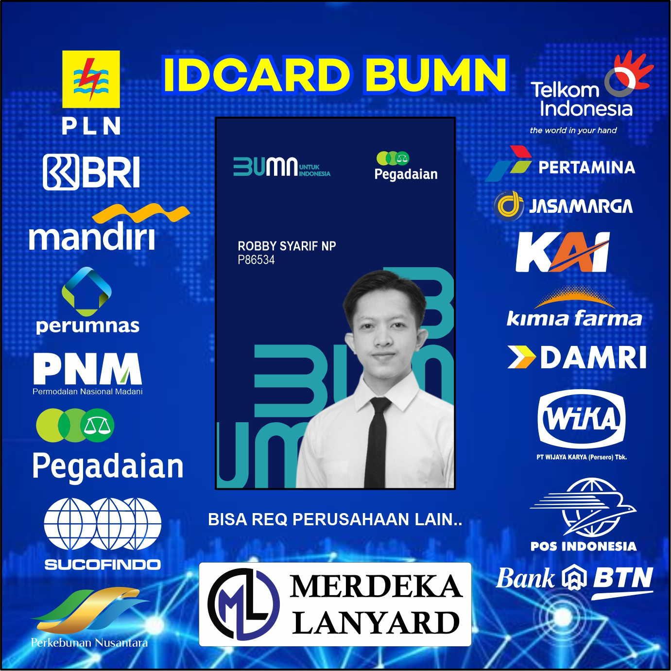 Jual Custom Id Card BUMN Satuan Nametag Idcard | Shopee Indonesia