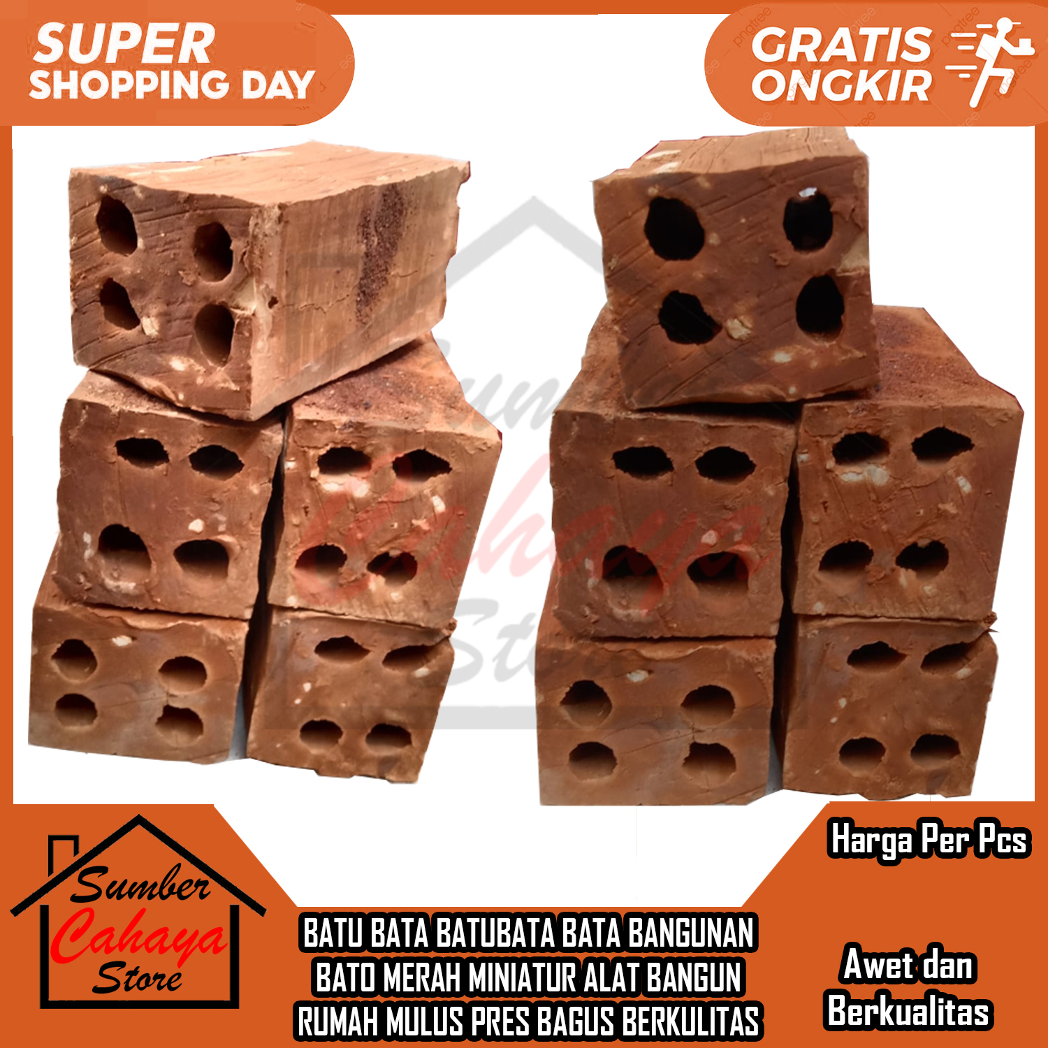 Jual BATU BATA BATUBATA BATAA BANGUNAN BATO MERAH MINIATUR TANAH LIAT ...