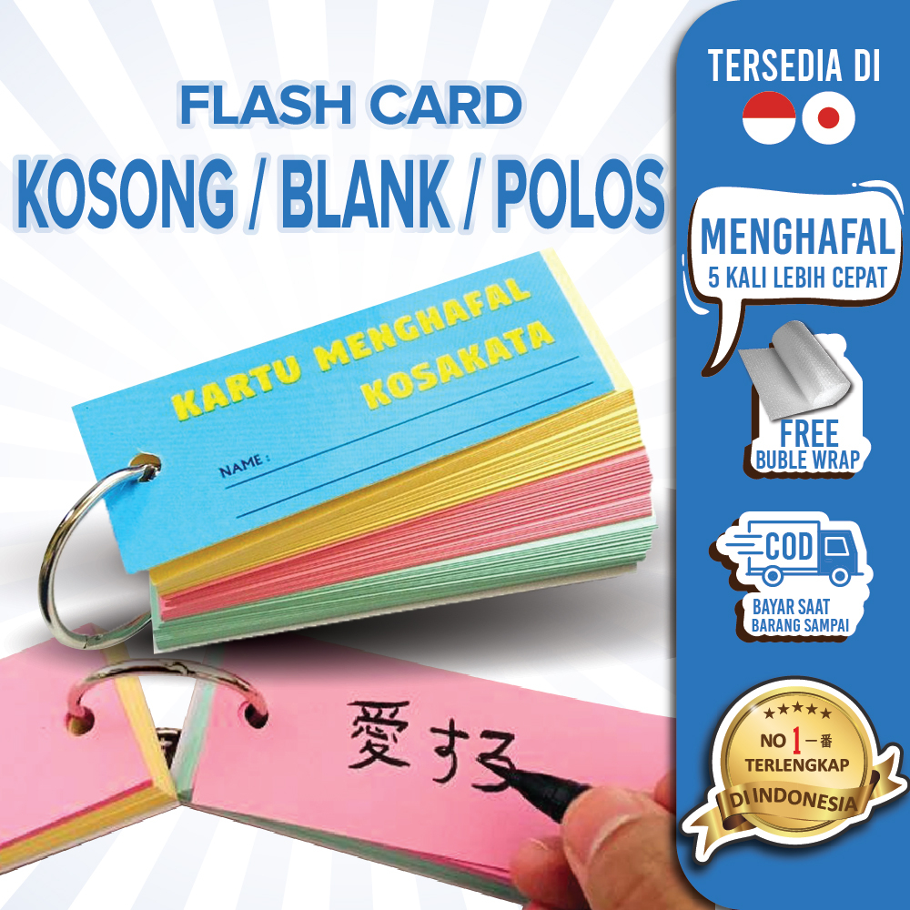 Jual Flashcard Notes Rainbow Memopad Ring Notebook Ring kartu Kosong ...