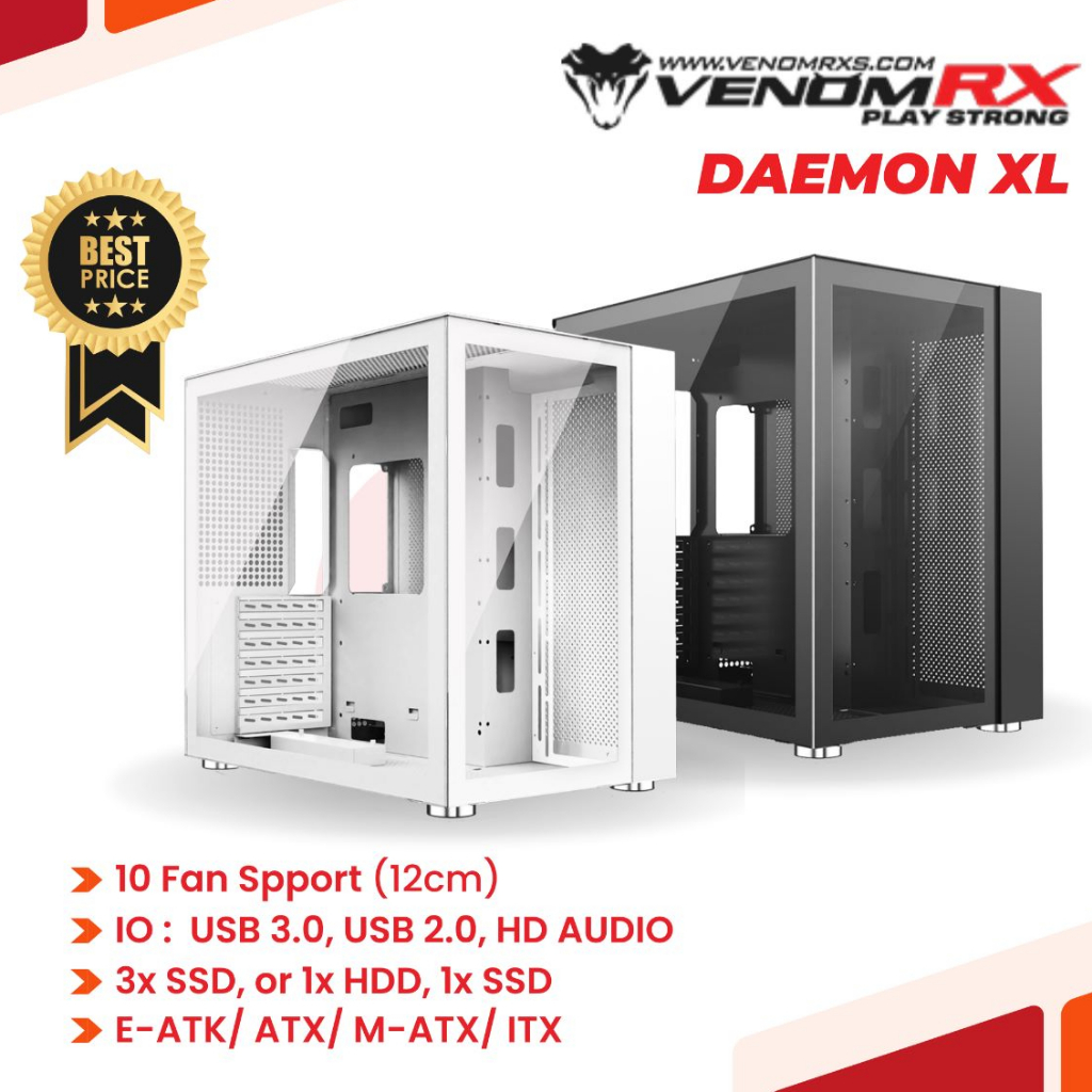 Jual Casing VENOM RX CASE DAEMON XLE-ATX ATX MATX ITX USB 3.0 USB 2.0 ...