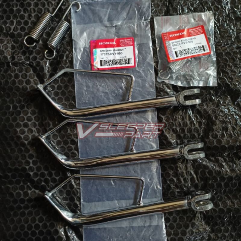 Jual Jagang/Standar 1 Samping Honda Beat Karbu Chrome Original | Shopee ...