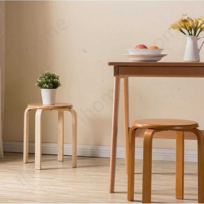Jual Kursi Kayu Bulat Kursi Makan Cheap Wood Stools Chair Bar Kursi ...
