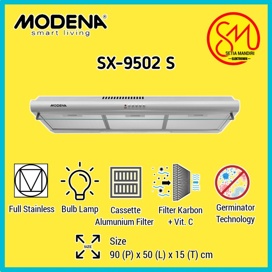Jual MODENA SX9502S Cooker Hood 90 cm SX 9502 S | Shopee Indonesia