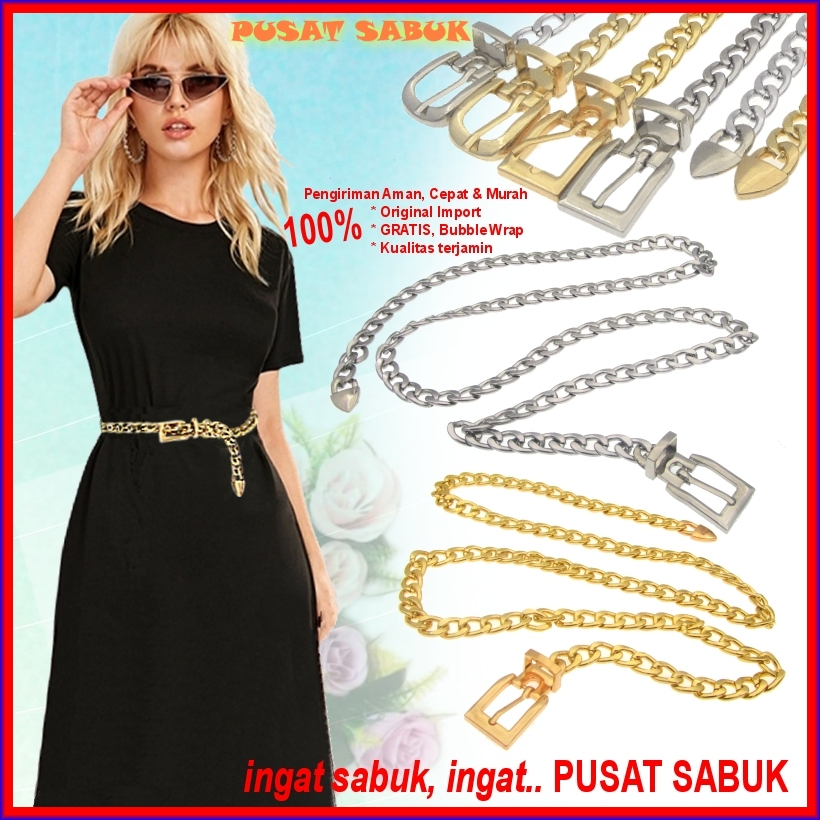 Jual Belt Rantai Gesper Ikat Pinggang Sabuk Rante Wanita Gaun Cewek Gaun Mutiara Model Ring ...