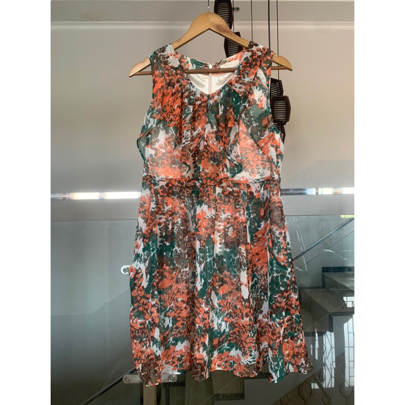 Jual dress bunga orange premium | Shopee Indonesia