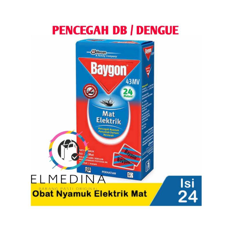 Jual BAYGON MAT ELEKTRIK PENCEGAH DB / DENGUE 24S | BAYGON MAT DENGUE ...