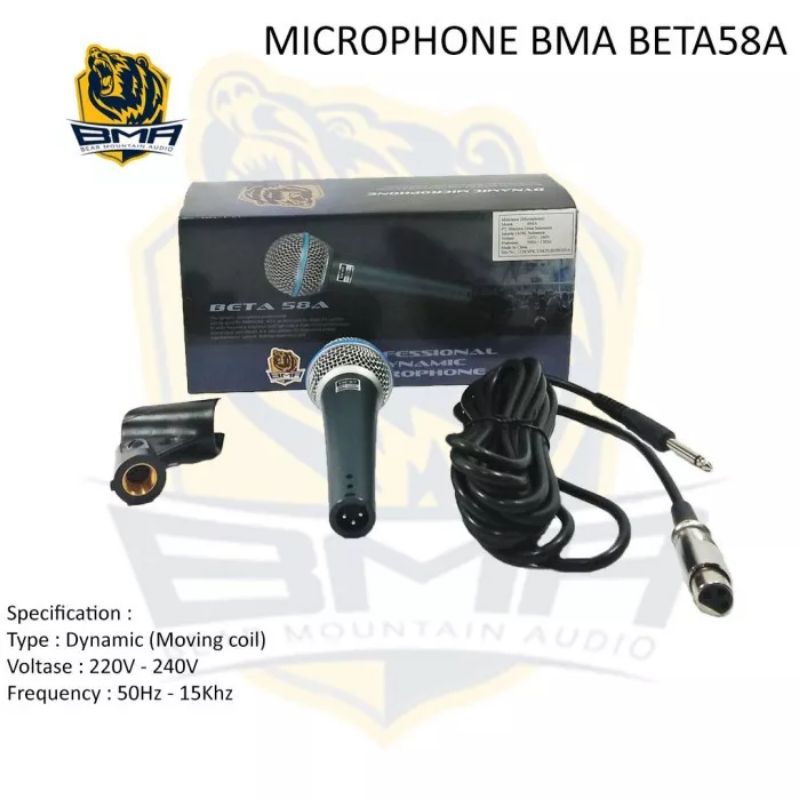 Jual Mic Microphone kabel BMA Beta58A Beta 58A Beta58S Dynamic mik original asli | Shopee Indonesia