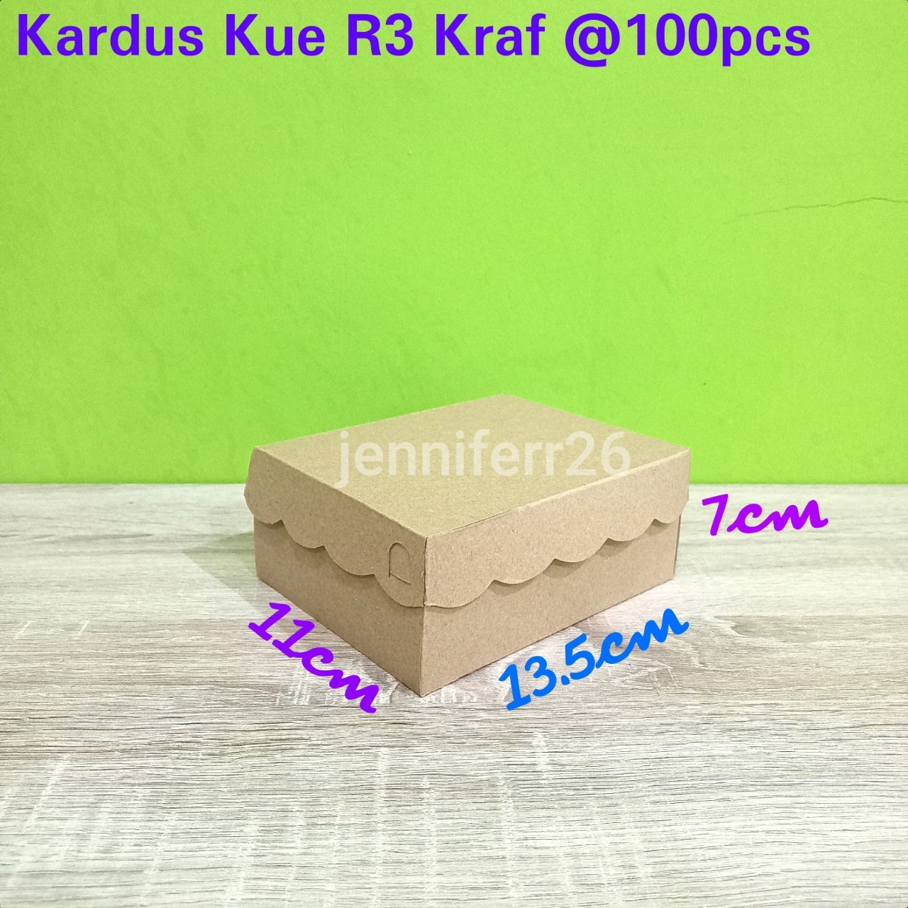 Jual Kardus coklat R3 kraf 13.5cm x 11cm x 7cm 310gsm kardus jajan kue ...