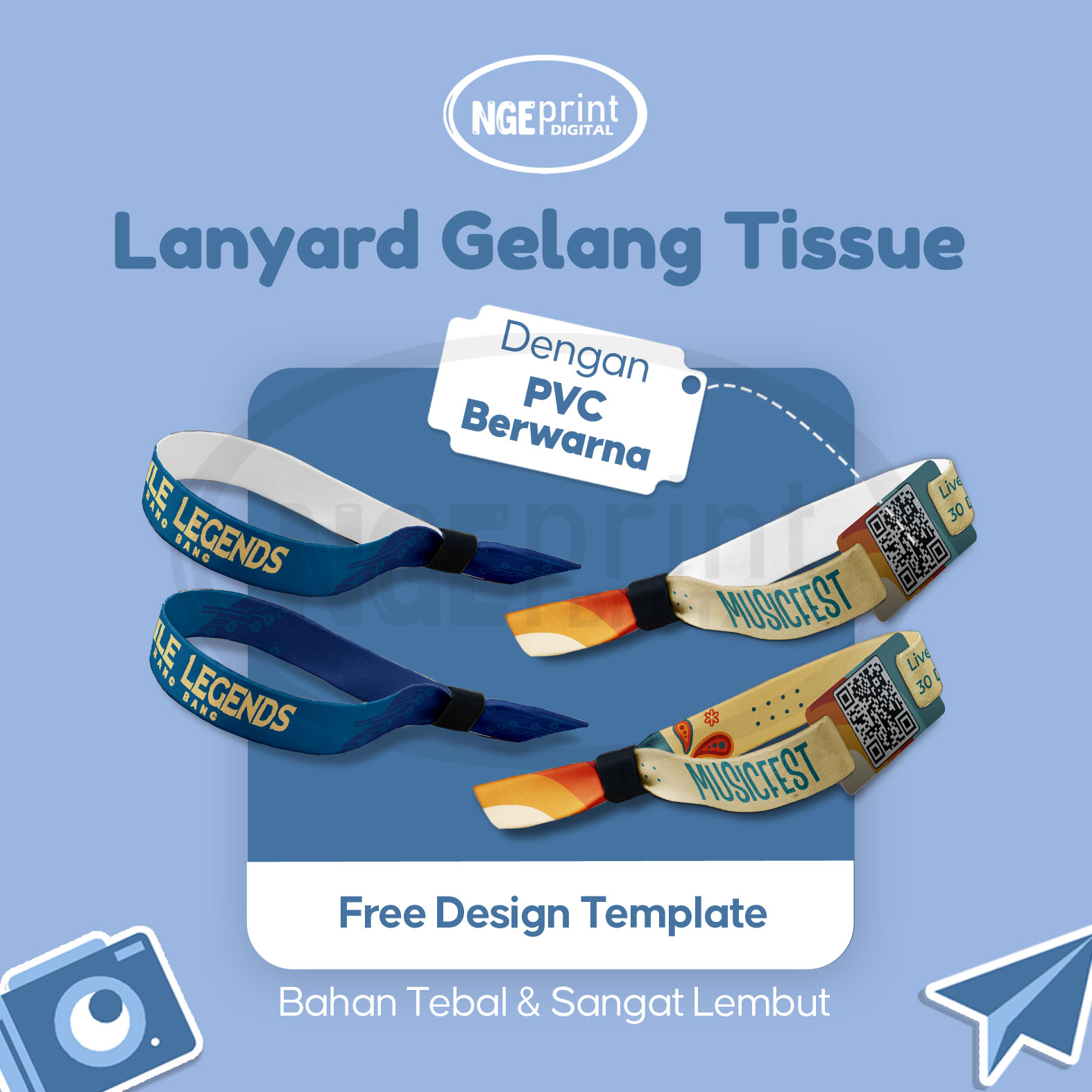 Jual Gelang Lanyard Event PVC Barcode / Gelang Ticket Lanyard / Gelang ...