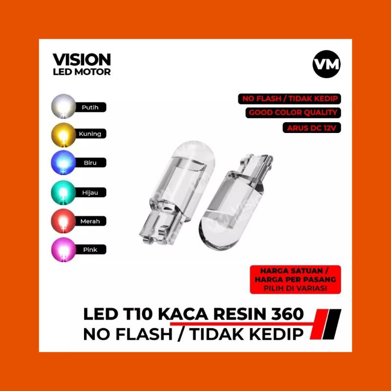 Jual Lampu Senja/Kota/Sein/Kabin Mobil/Motor LED Kaca Resin T10 (No ...