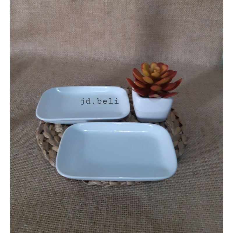 Jual Piring kotak keramik/Piring kecil/Piring sambal/Piring saus saos ...