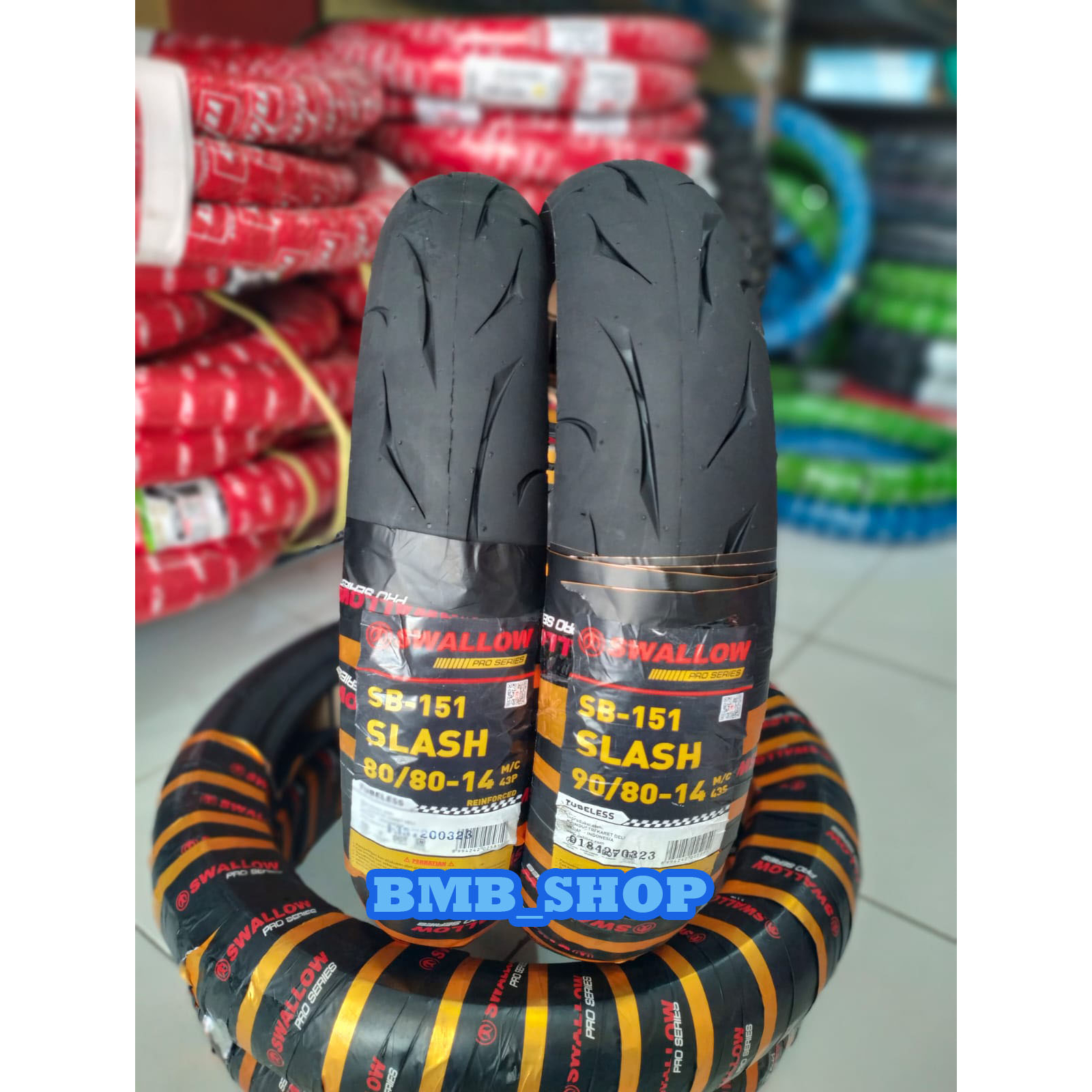 Jual Paket Ban Tubeless Soft Compound Swallow SLASH 80/80 & 90/80 Ring ...
