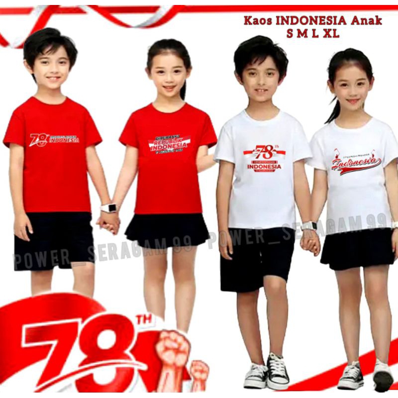 Jual KAOS ANAK 17 AGUSTUS Usia 2th-10th / KAOS OBLONG MOTIF HUT RI / KAOS INDONESIA ANAK-ANAK ...